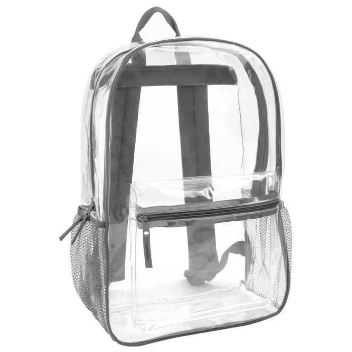 Wholesale 17 Inch Clear PVC Backpacks with Accessory Pockets